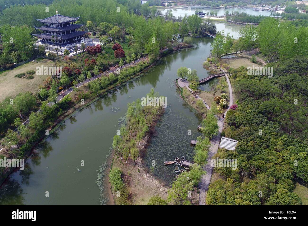 Huaian, China. 16th Apr, 2017. .Aerial photography of the Scenic Area ...
