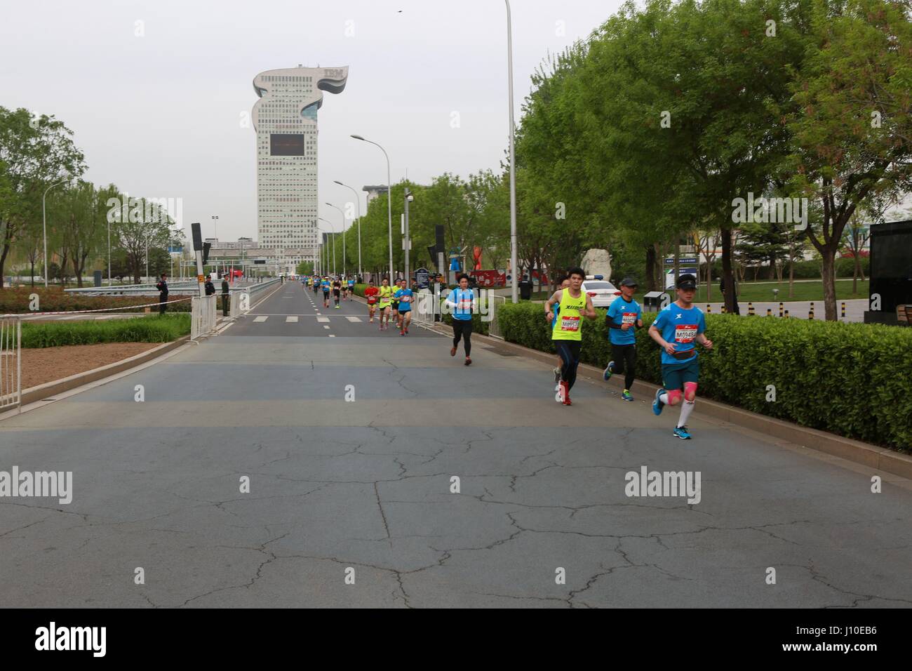 Beijing, China. 17th Apr, 2017. More than 21,000 runners from about 20 ...