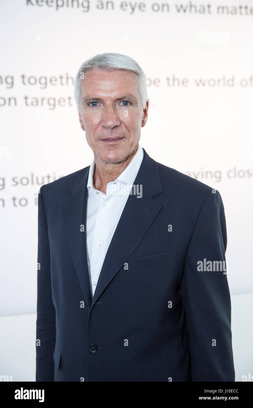 Munich, Germany. 11th Apr, 2017. Ralf Wintergerst, CEO of the company ...