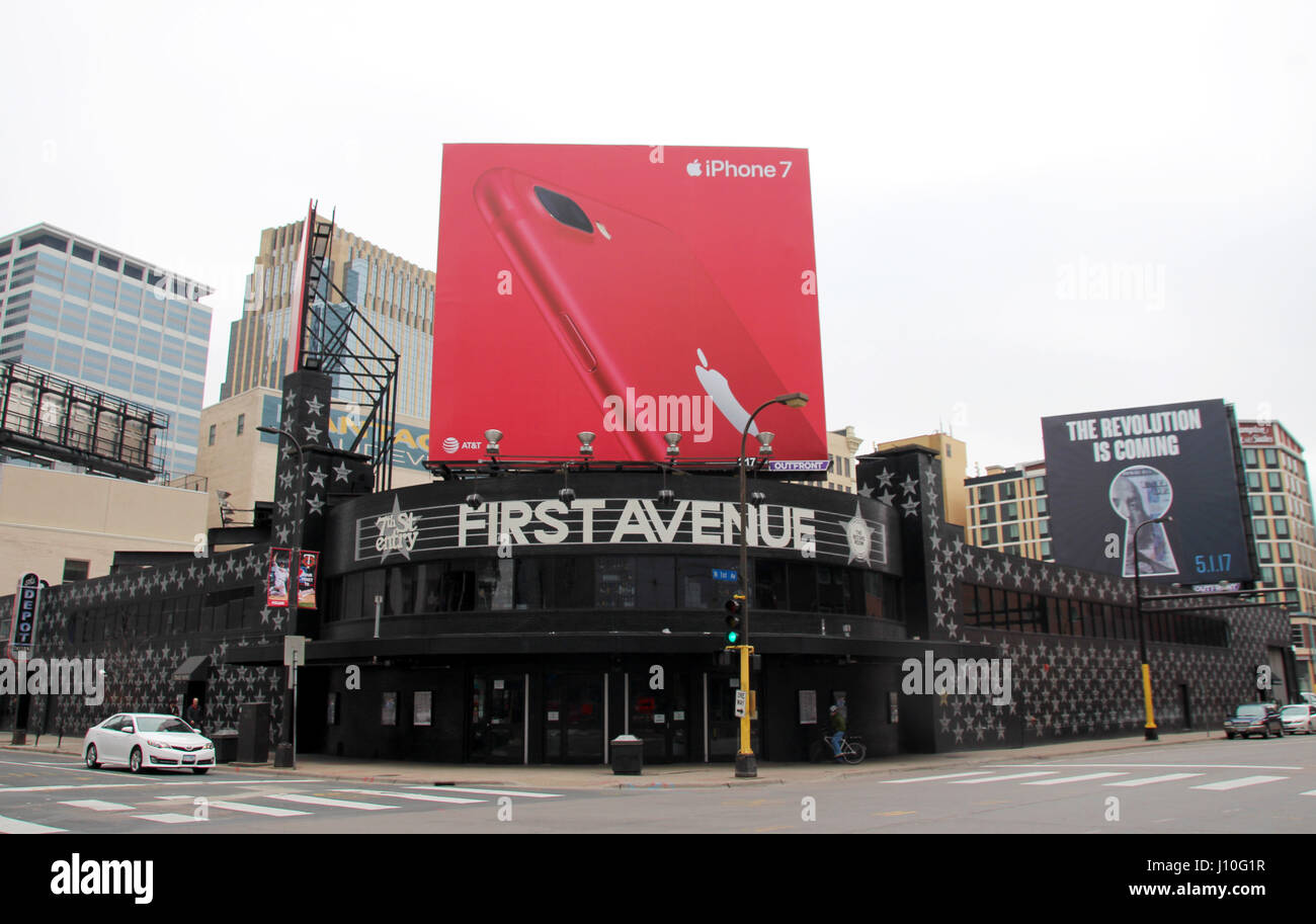 The club "First Avenue" in downtown Minneapolis where Prince often used ...