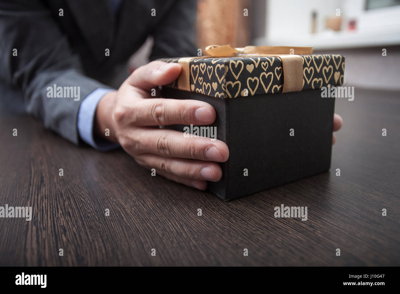 Top view man hand giving hi-res stock photography and images - Alamy
