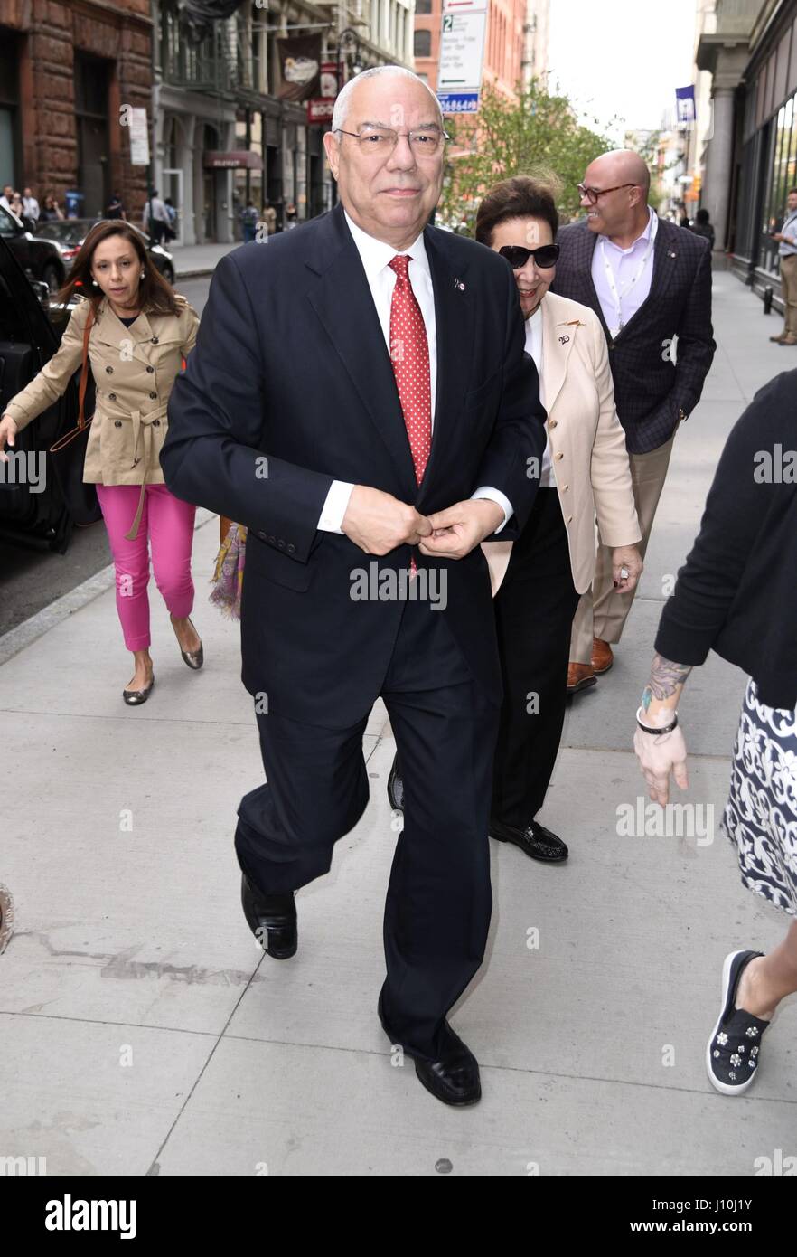 New York, NY, USA. 17th Apr, 2017. General Colin L. Powell, Alma Powell ...