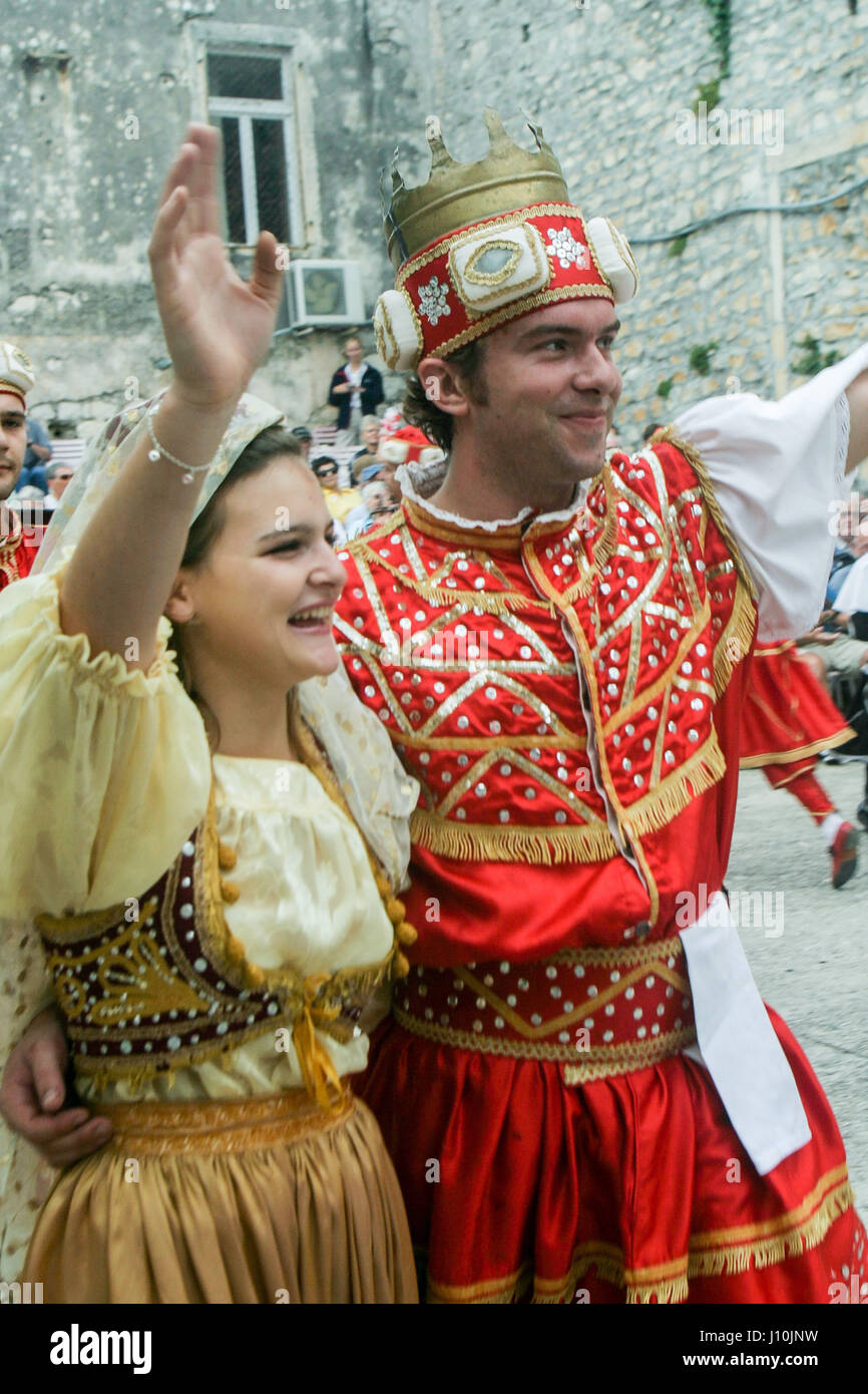 Korcula, Croatia. 9th Oct, 2004. Princess Bula enters with her King for ...