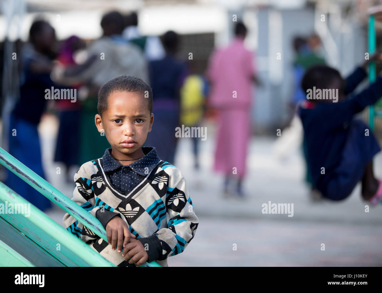 A child looks at the camera in a refugee centre run by the Jesuit ...
