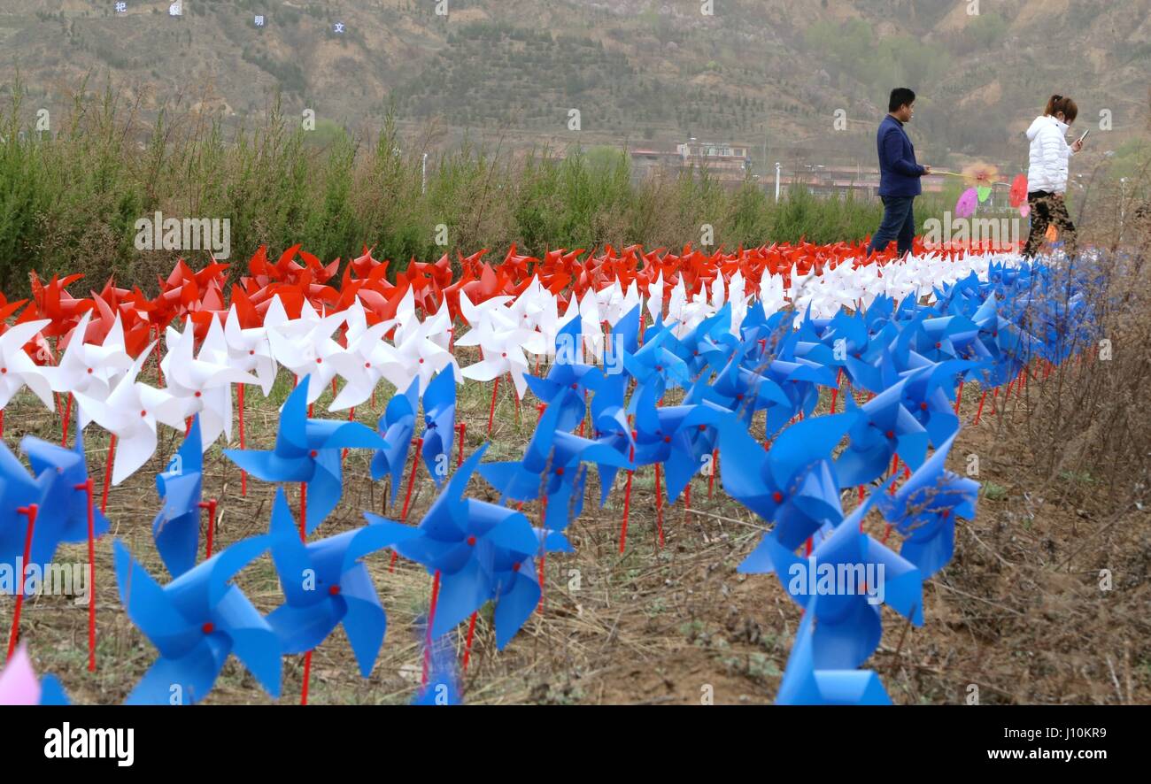 Pingliang, China. 16th Apr, 2016. More than 100,000 colorful pinwheels ...