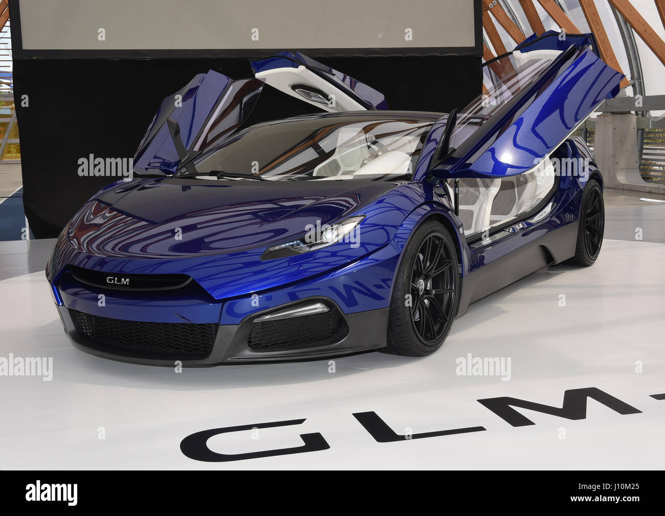 Tokyo, Japan. 18th Apr, 2017. Green Lord Motors, an electric vehicle ...