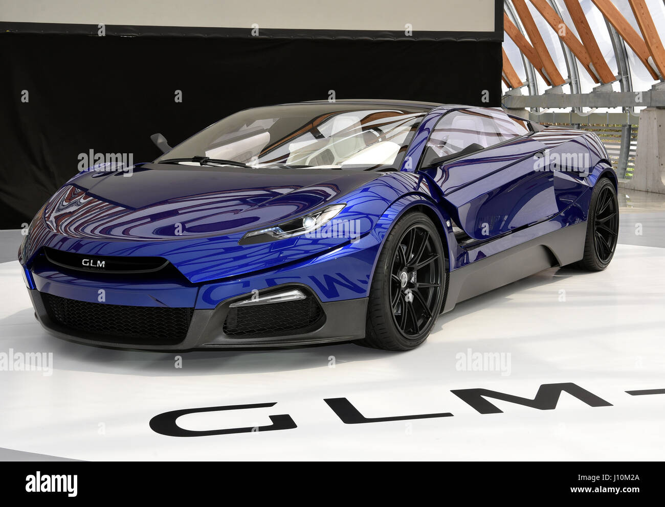 Tokyo, Japan. 18th Apr, 2017. Green Lord Motors, an electric vehicle ...