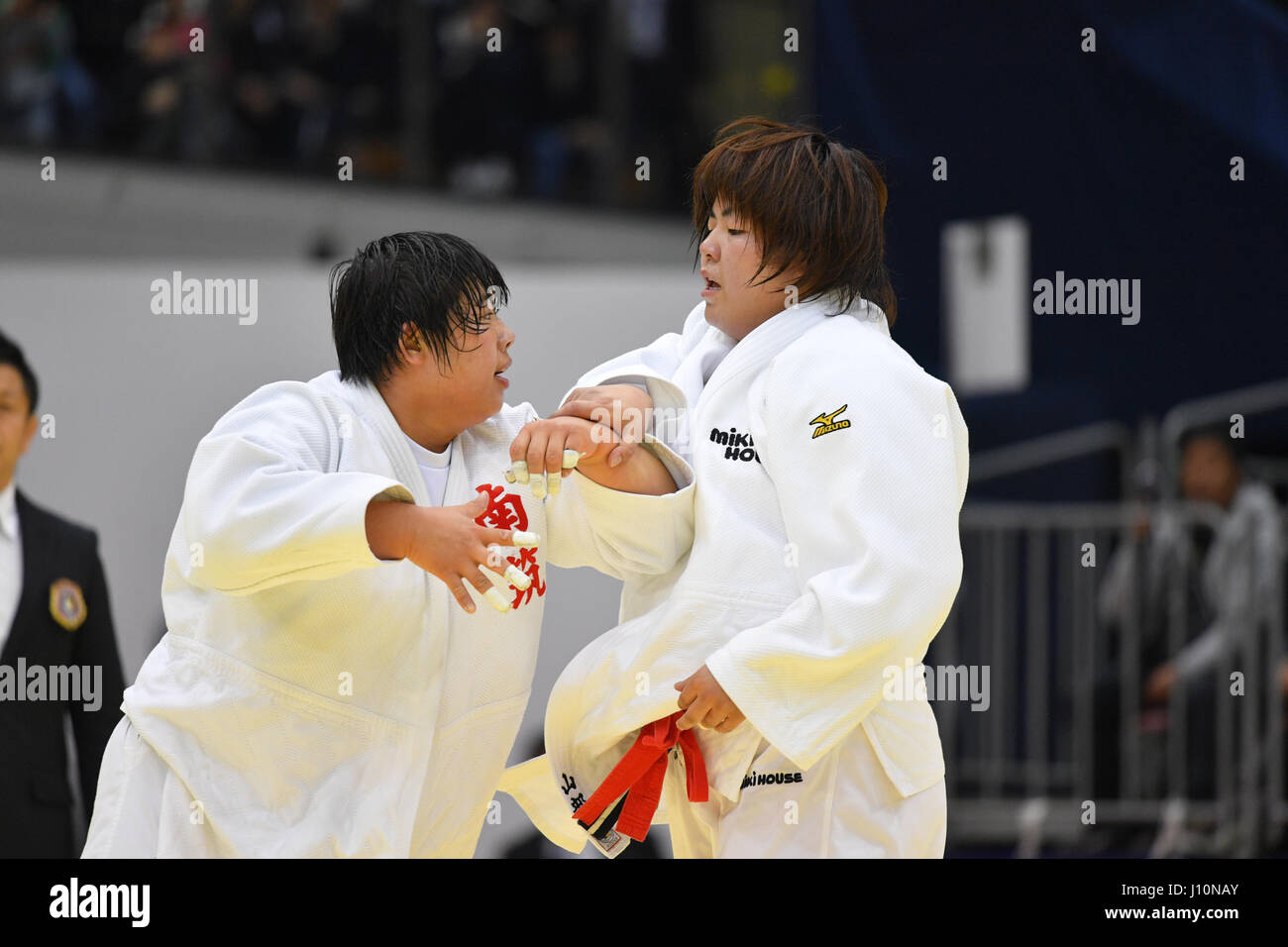 Fukuoka, Japan. 1st Apr, 2017. (L-R) Akira Sone, Kanae Yamabe Judo ...