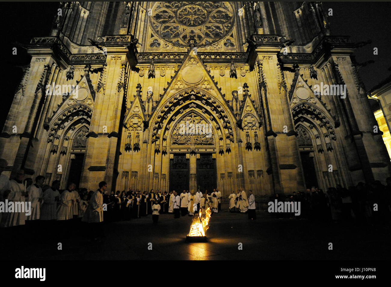 Prague, Czech Republic. 15th Apr, 2017. Cardinal Dominik Duka holds an ...