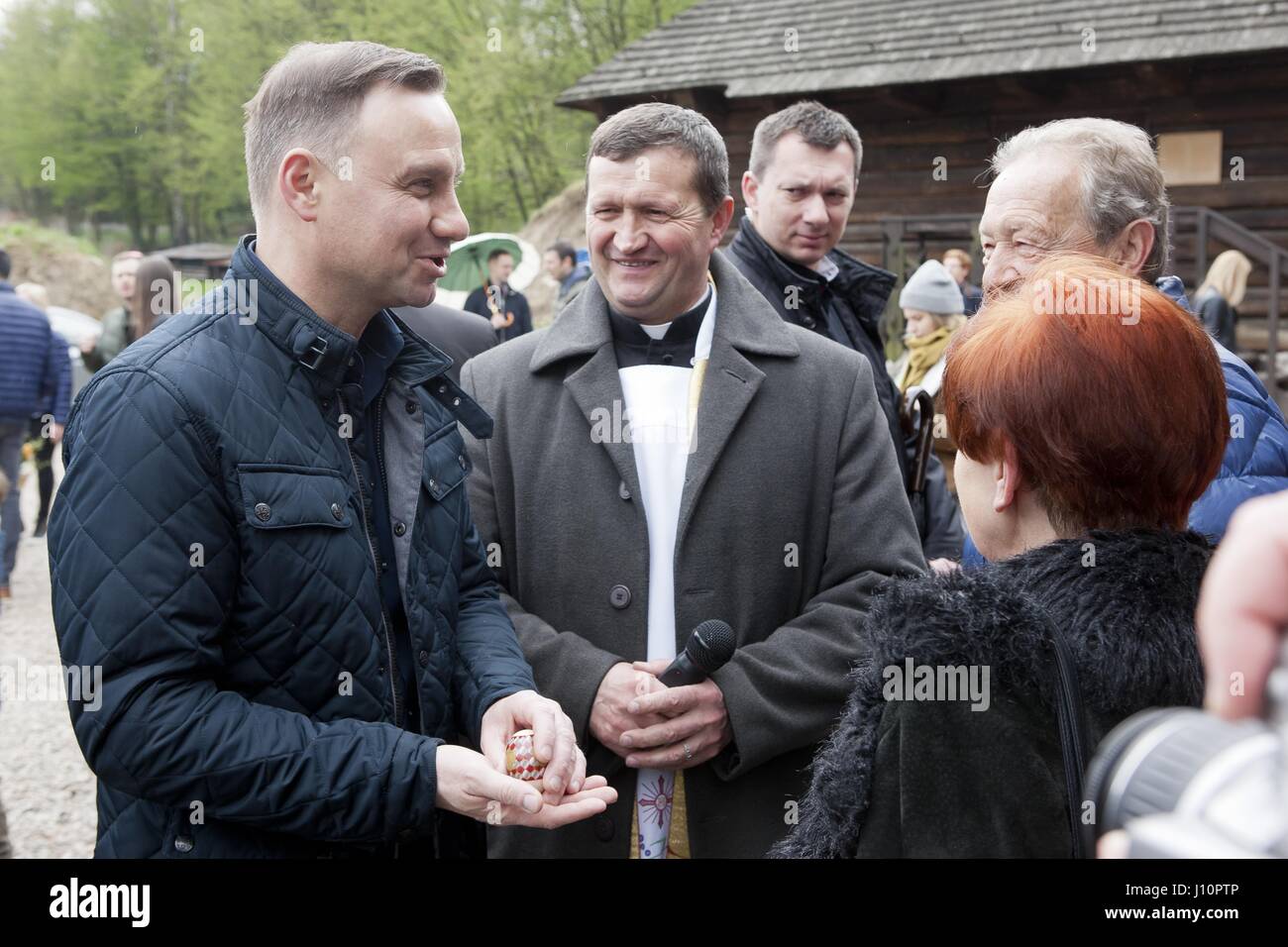 President of Poland Andrzej Duda accompanied by his father Jan Duda and ...