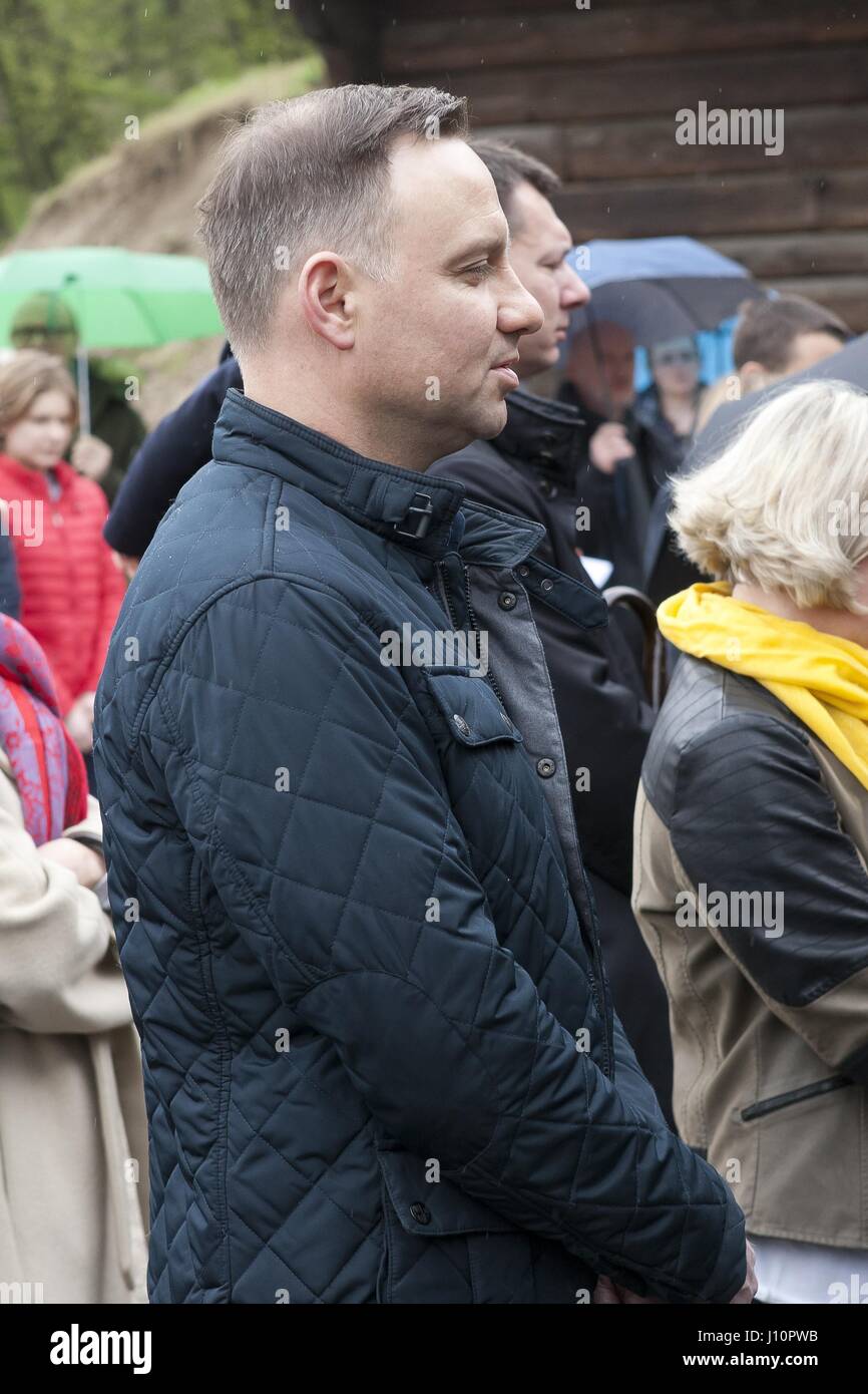 President of Poland Andrzej Duda accompanied by his father Jan Duda and ...