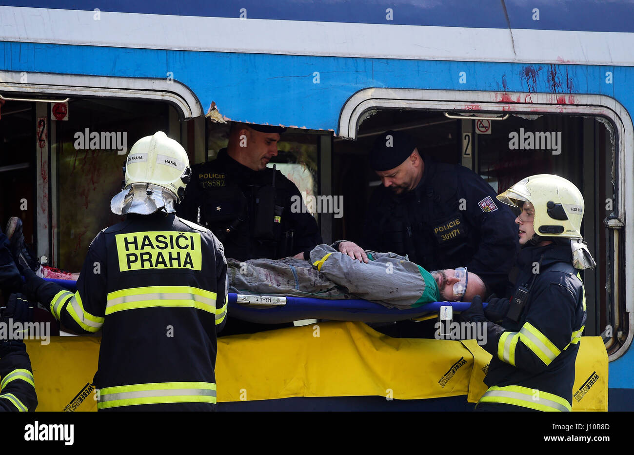 Prague, Czech Republic. 18th Apr, 2017. Integrated rescue system (IZS ...