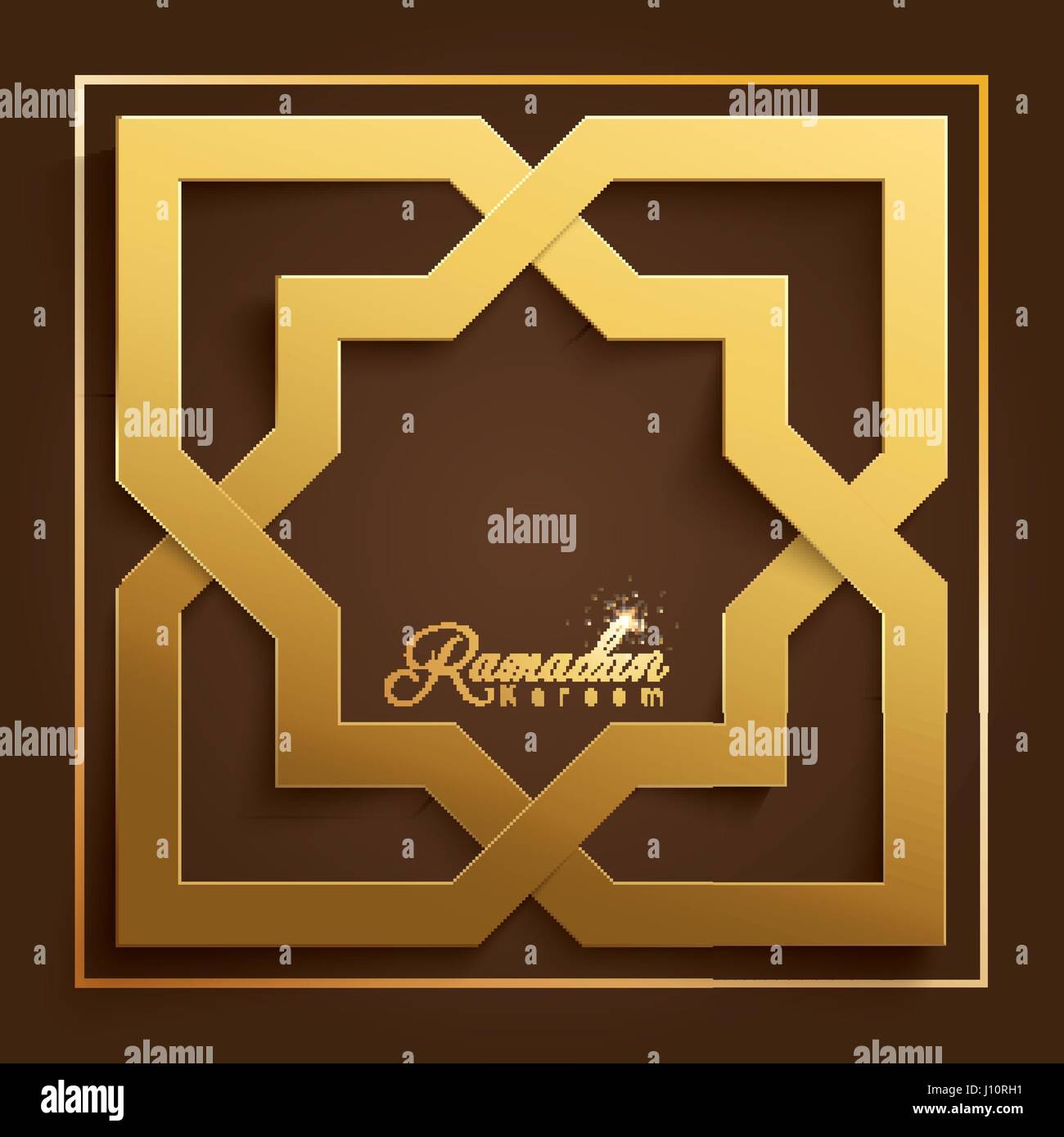 Ramadan Kareem gold arabic pattern greeting background Stock Vector ...