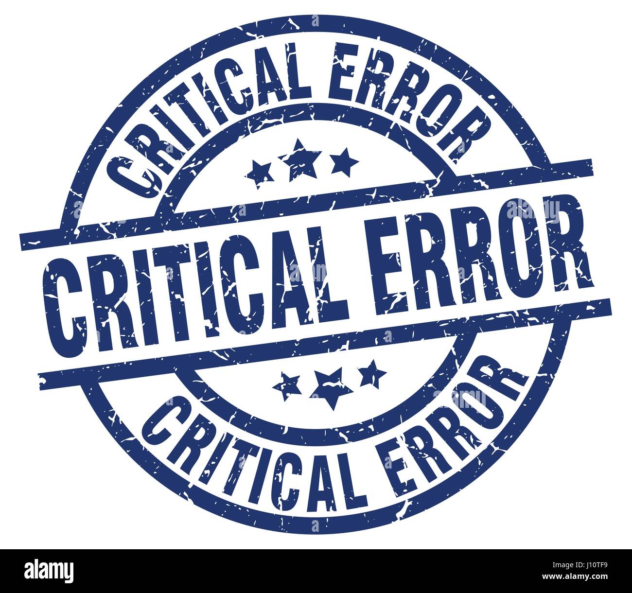 critical error blue round grunge stamp Stock Vector Image & Art - Alamy