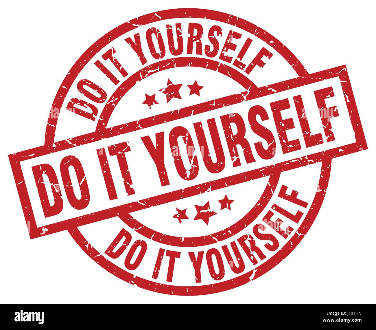 do it yourself round red grunge stamp Stock Vector Image & Art - Alamy