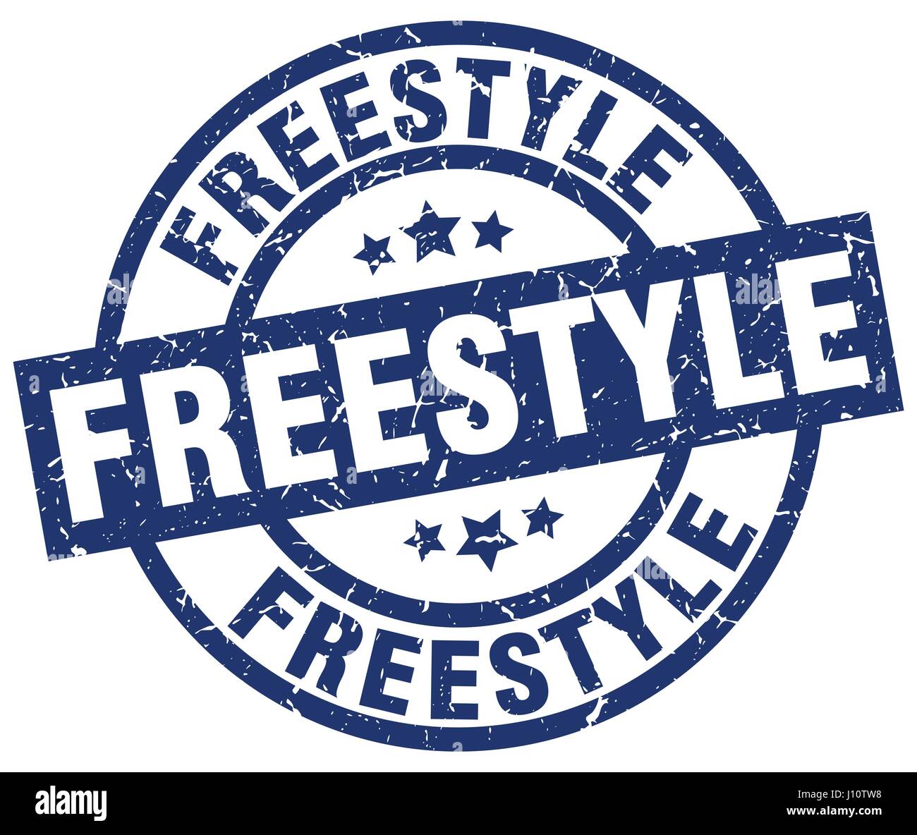 freestyle blue round grunge stamp Stock Vector Image & Art - Alamy