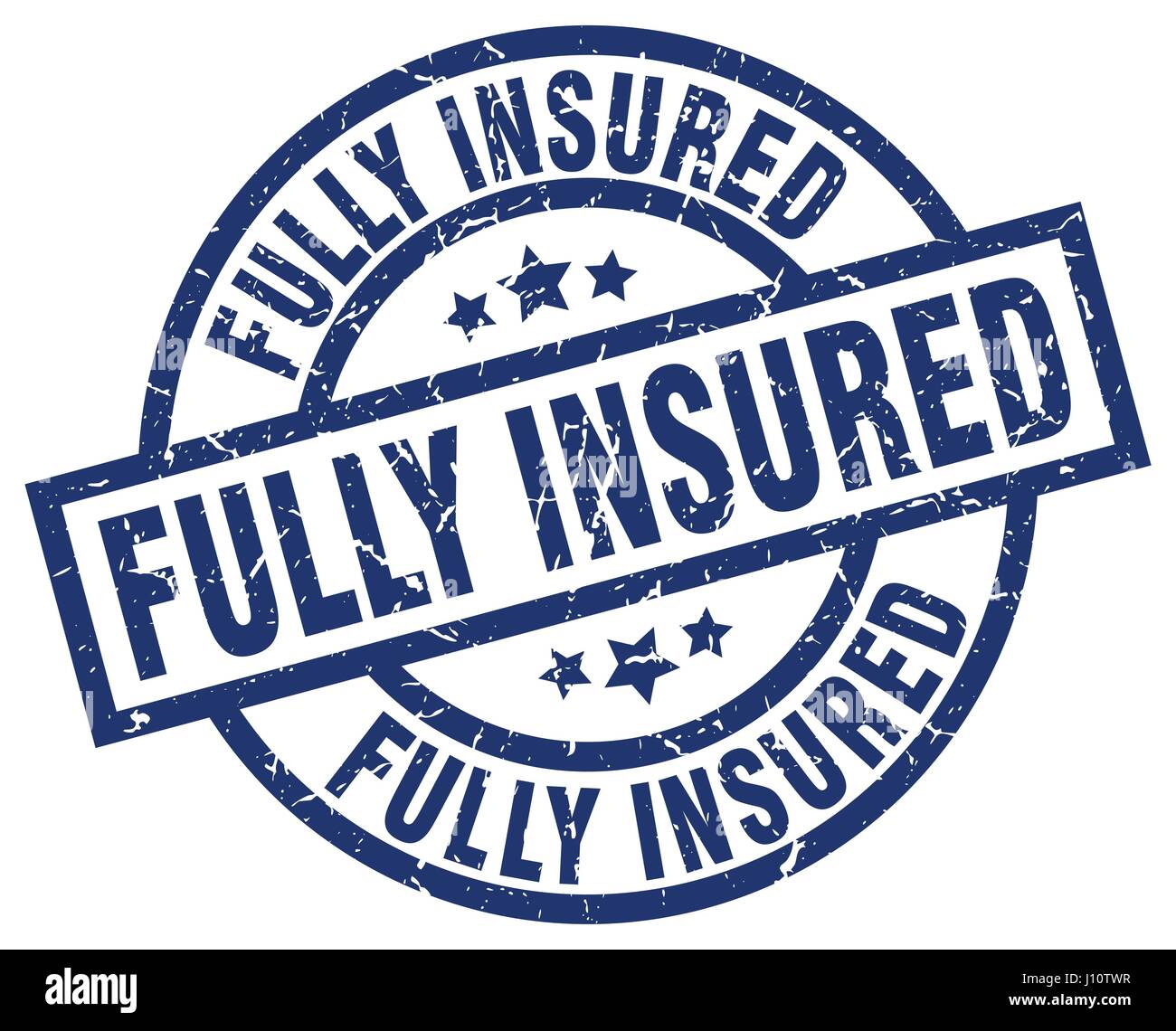 fully insured blue round grunge stamp Stock Vector Image & Art - Alamy