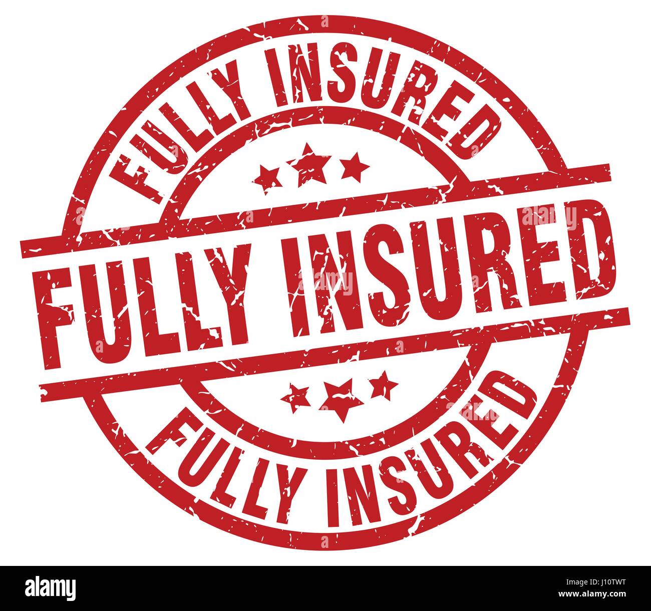 fully insured round red grunge stamp Stock Vector Image & Art - Alamy