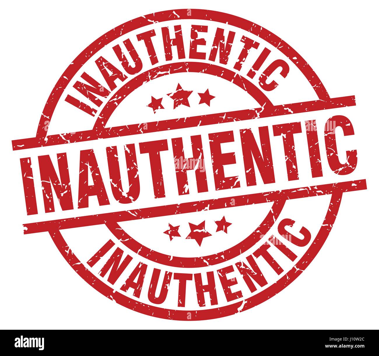 inauthentic round red grunge stamp Stock Vector Image & Art - Alamy