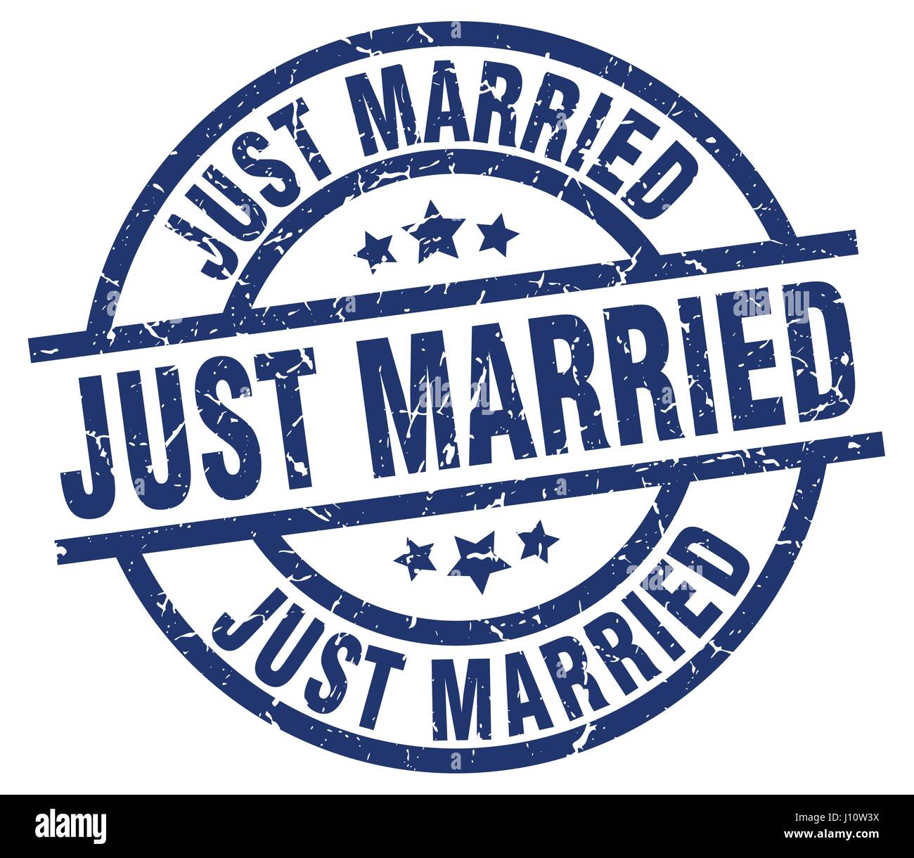 just married blue round grunge stamp Stock Vector Image & Art - Alamy