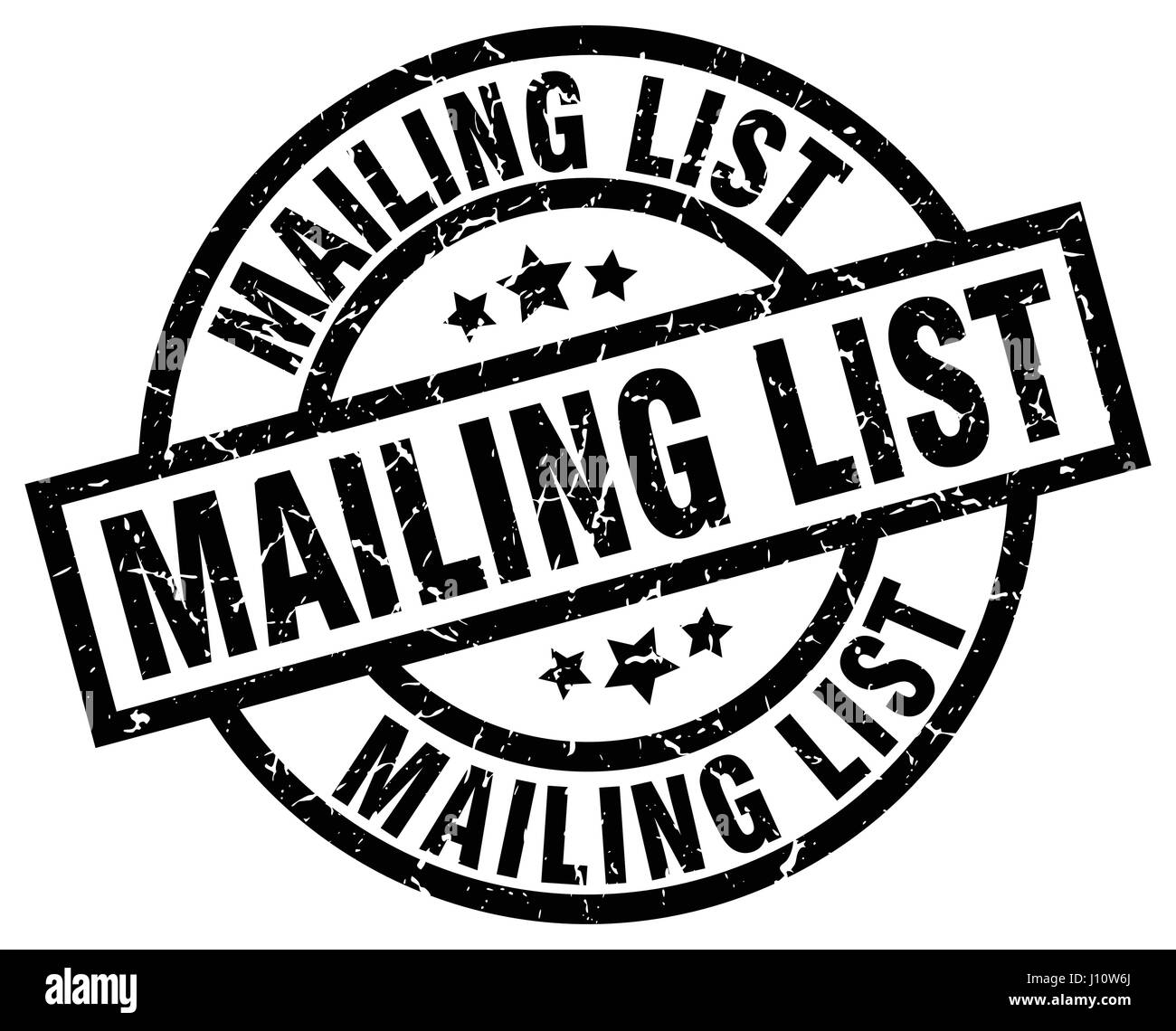 mailing list round grunge black stamp Stock Vector Image & Art - Alamy