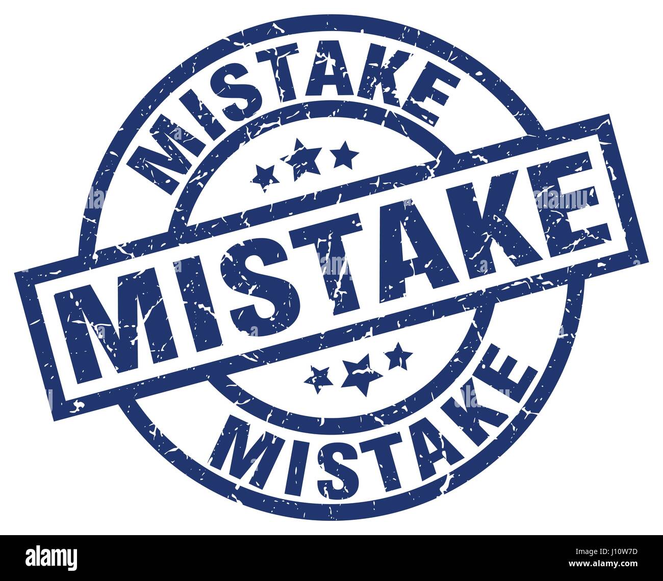 mistake blue round grunge stamp Stock Vector Image & Art - Alamy