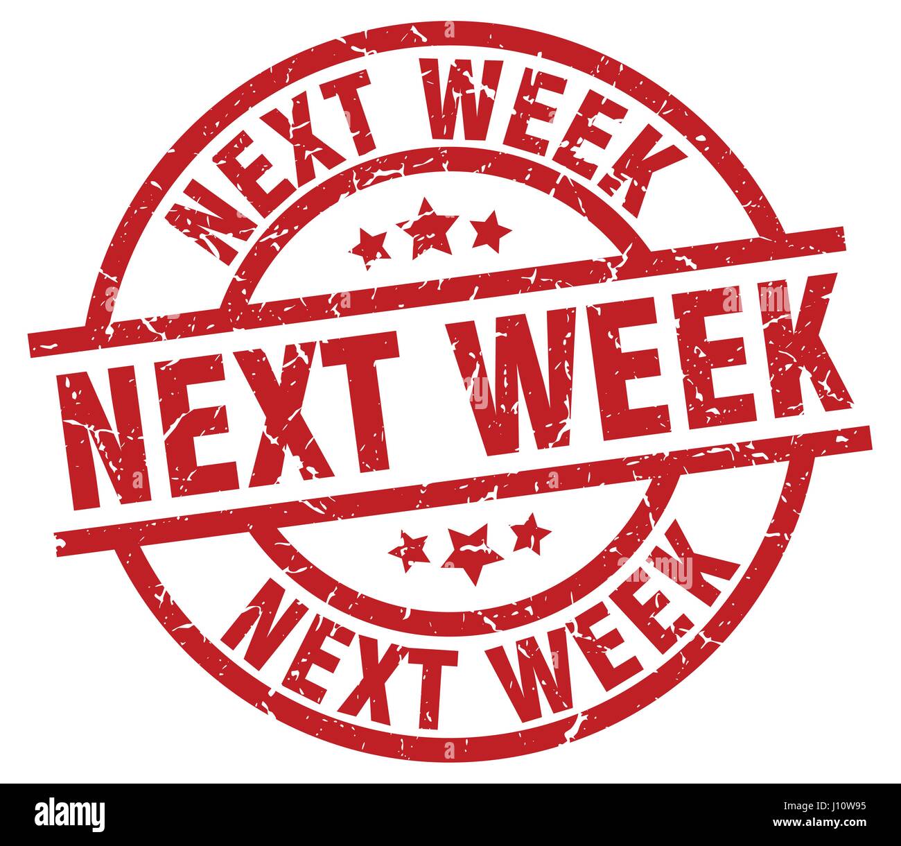 next week round red grunge stamp Stock Vector Image & Art - Alamy