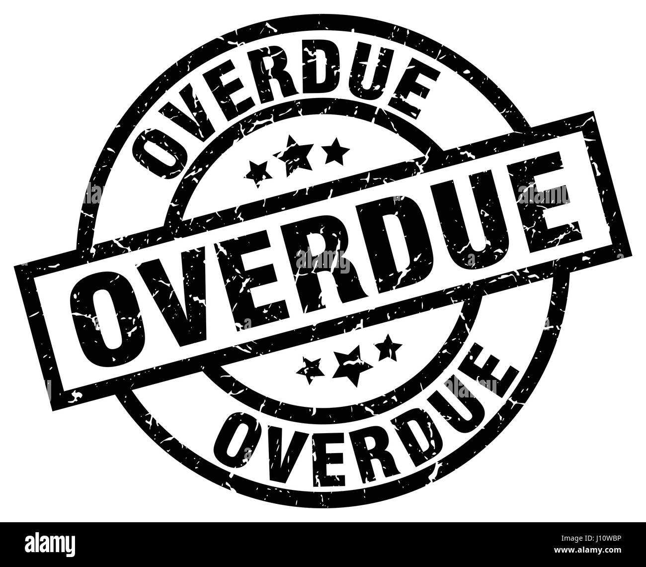overdue round grunge black stamp Stock Vector Image & Art - Alamy