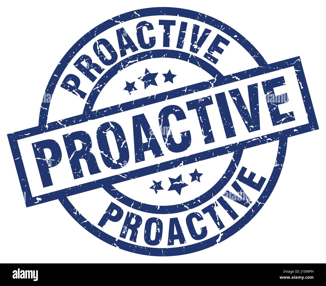 proactive blue round grunge stamp Stock Vector Image & Art - Alamy