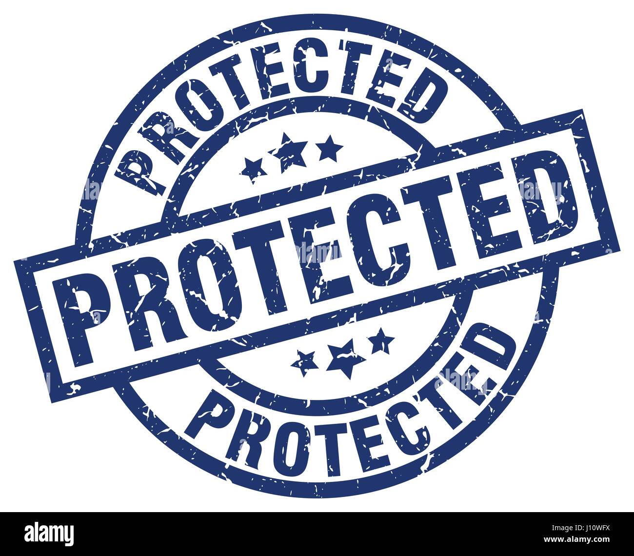 protected blue round grunge stamp Stock Vector Image & Art - Alamy