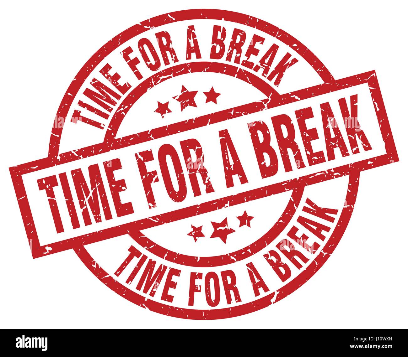 time for a break round red grunge stamp Stock Vector Image & Art - Alamy