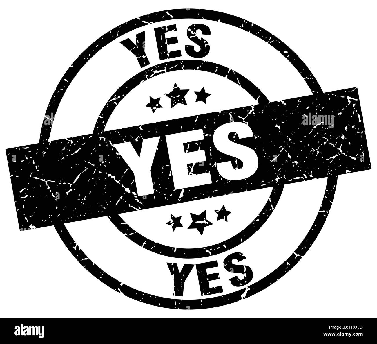 yes round grunge black stamp Stock Vector Image & Art - Alamy
