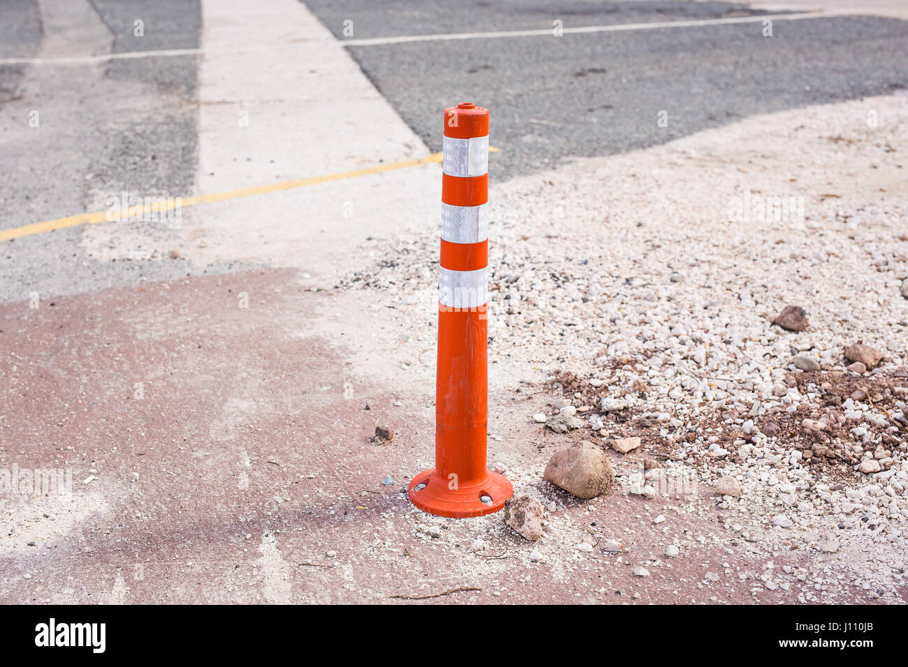 Columns that restrict the movement of vehicles and Parking, bars for ...