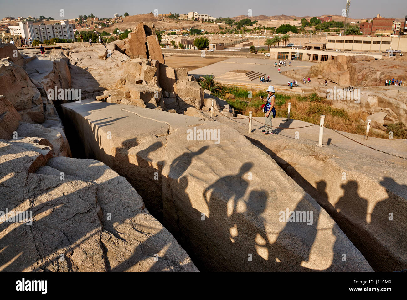 stone quarry with unfinished obelisk, Aswan , Egypt, Africa Stock Photo ...