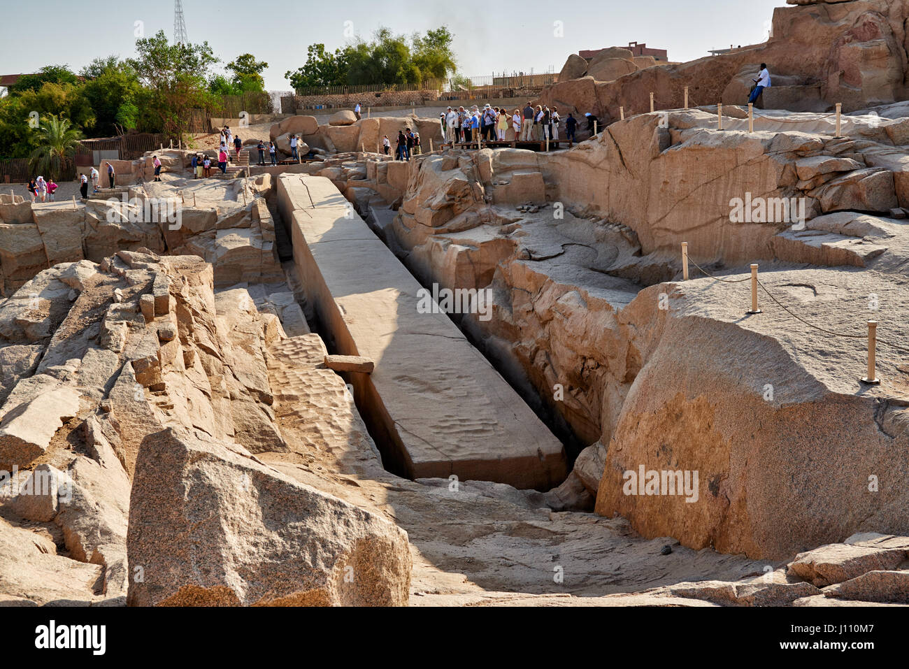 stone quarry with unfinished obelisk, Aswan , Egypt, Africa Stock Photo ...