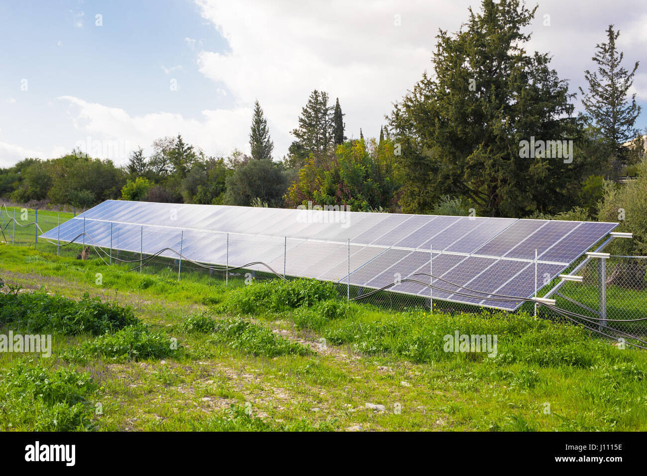 Photovoltaic system on a meadow hi-res stock photography and images - Alamy