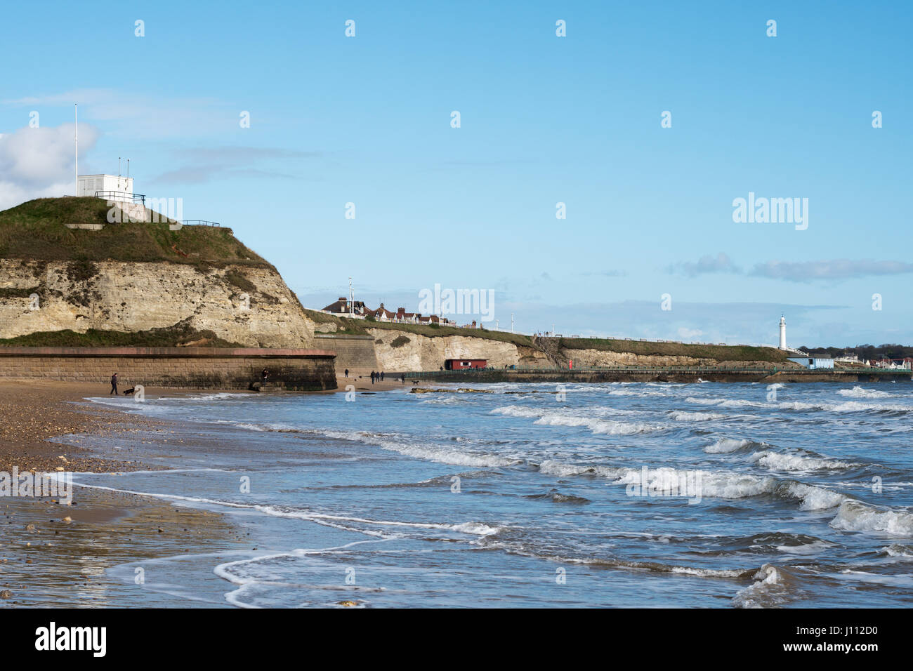 Roker seafront including cliffs, Sunderland, England, UK Stock Photo ...
