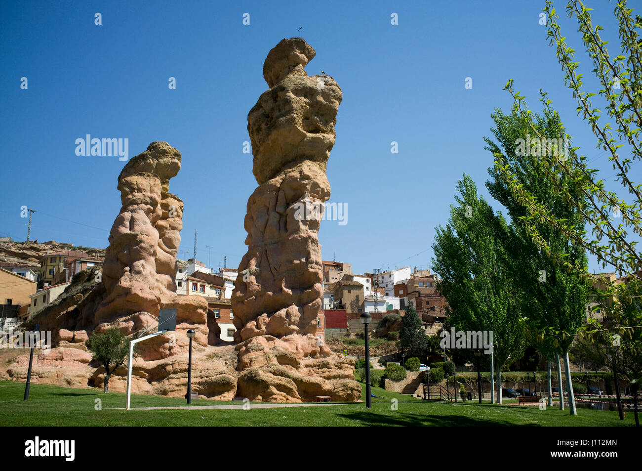 El Picuezo and La Picueza rocks in Autol, La Rioja, Spain Stock Photo ...
