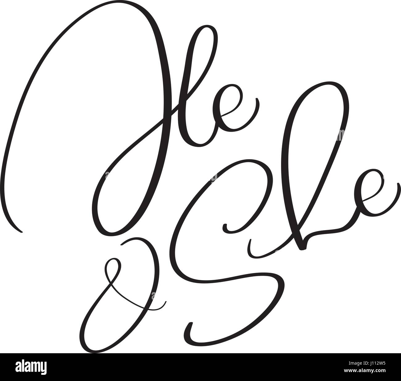 He and She text on white background. Hand drawn vintage Calligraphy ...