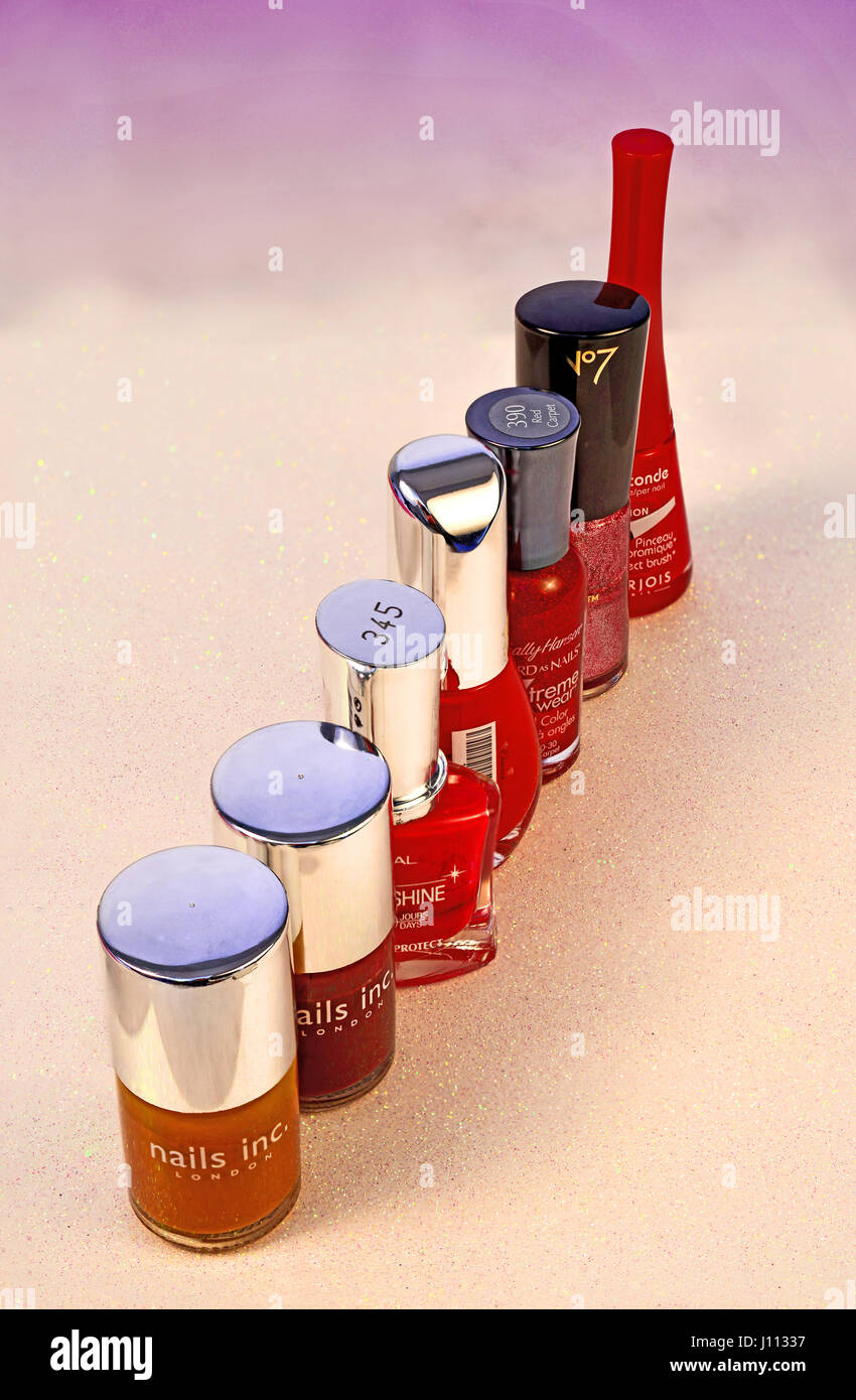 Collection of various nail varnish Stock Photo - Alamy