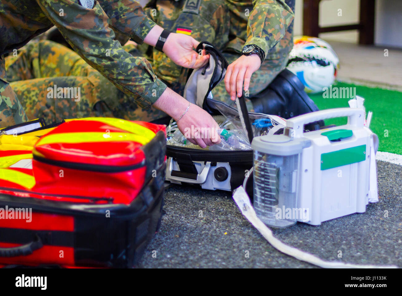 german paramedic soldiers has a medical exercise Stock Photo - Alamy