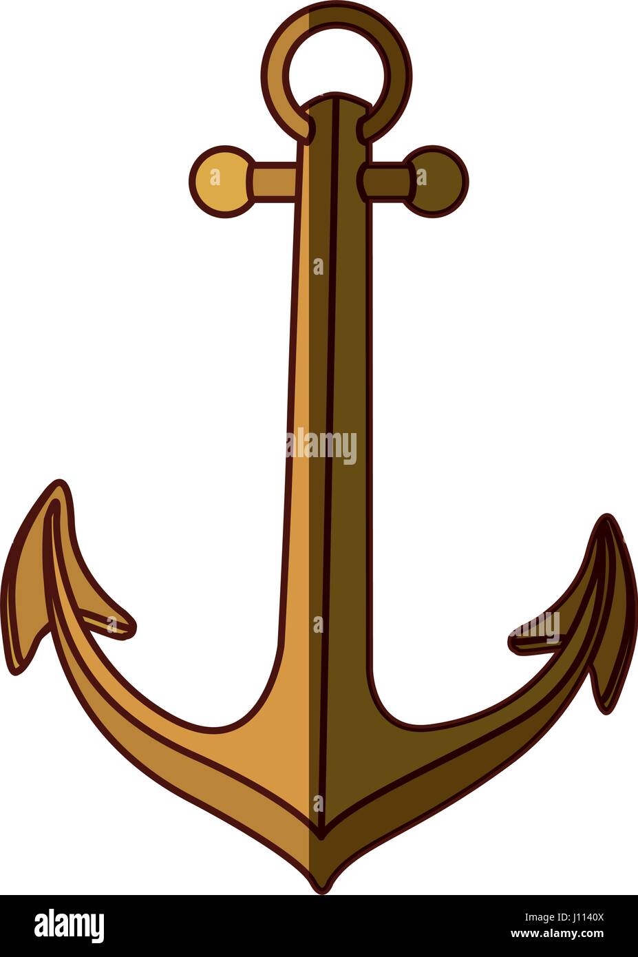 gold silhouette of anchor icon design with middle shadow Stock Vector ...