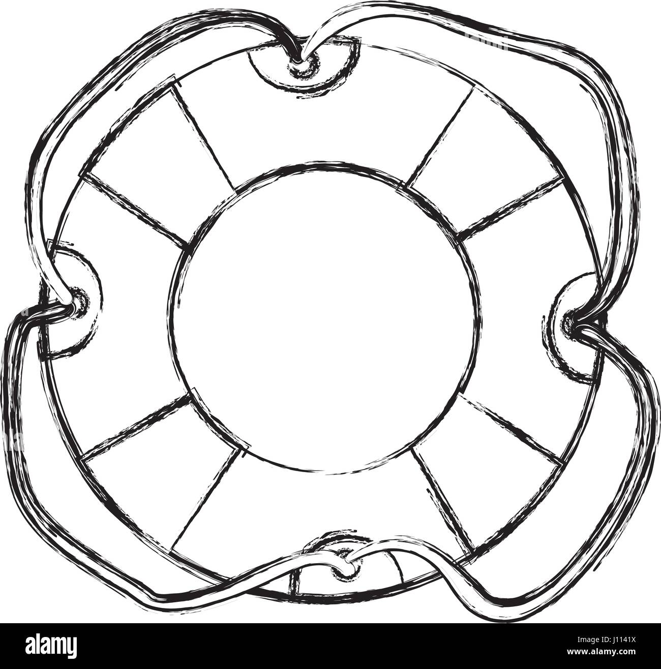 monochrome sketch of flotation hoop with tether Stock Vector Image ...