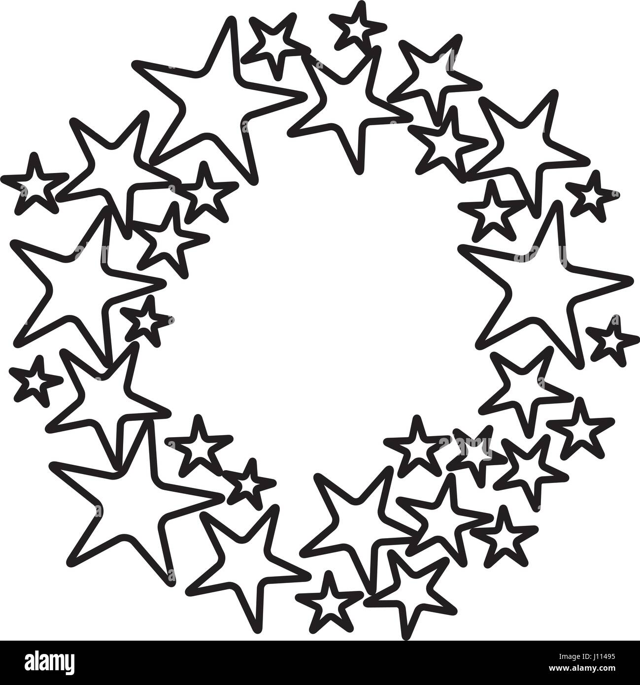 white background with black contour circle formed by stars Stock Vector ...