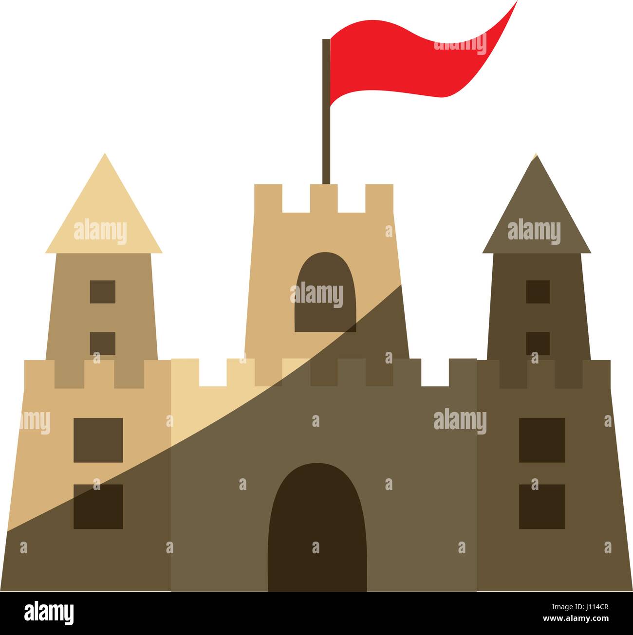 Color silhouette sand castle flag hi-res stock photography and images ...