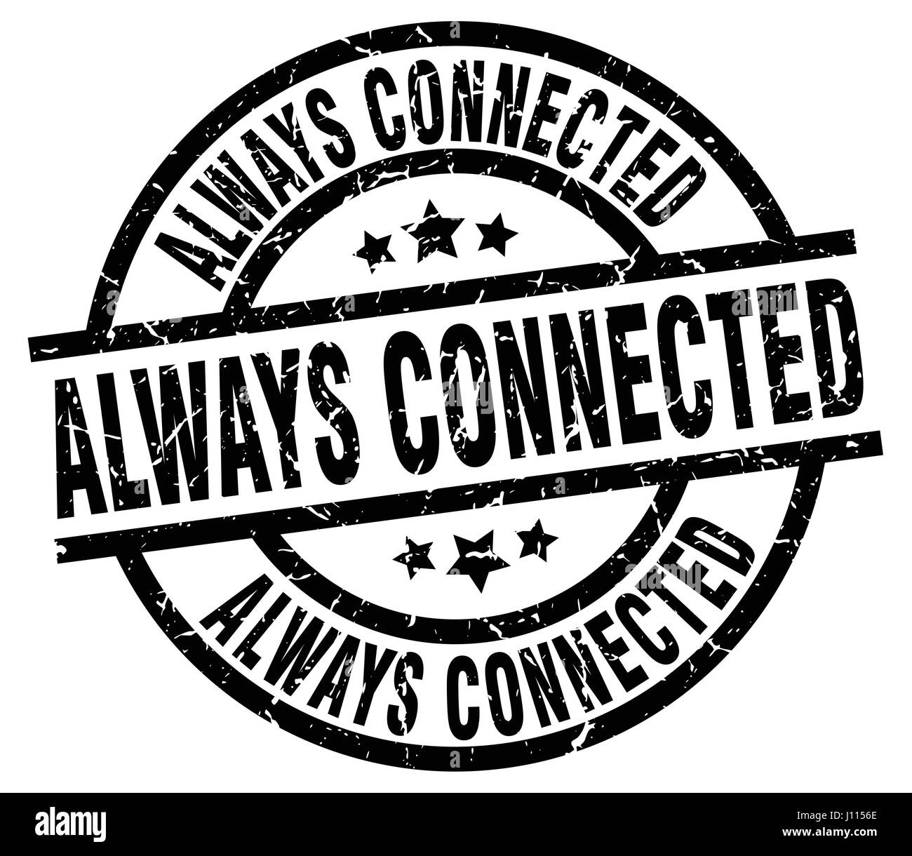 always connected round grunge black stamp Stock Vector Image & Art - Alamy