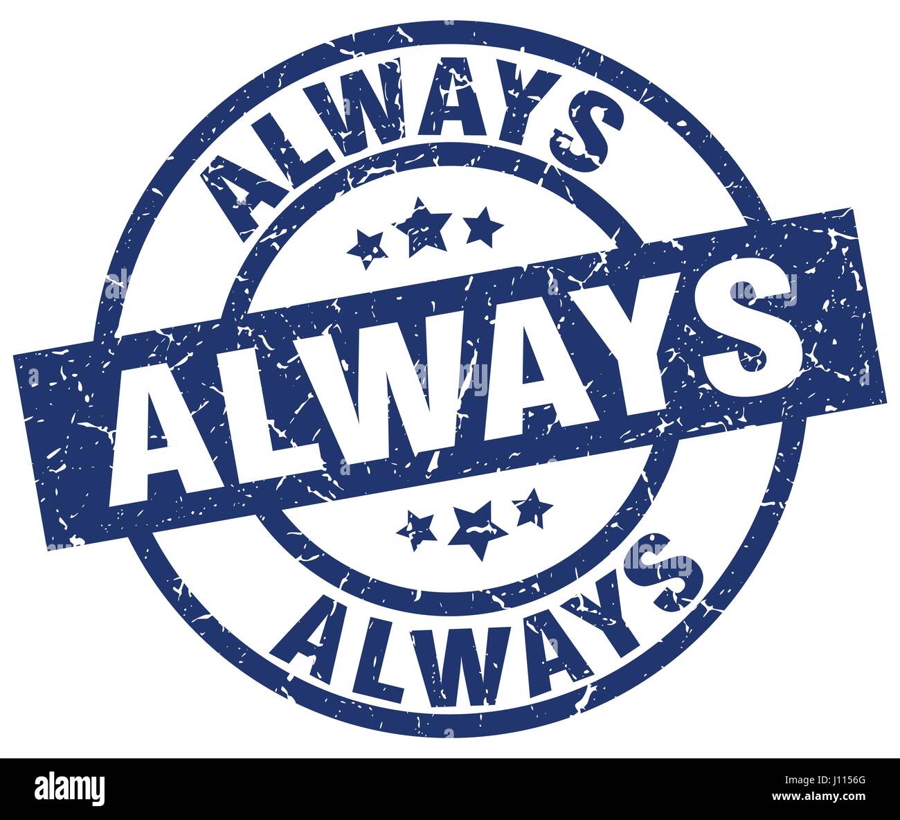 always blue round grunge stamp Stock Vector Image & Art - Alamy