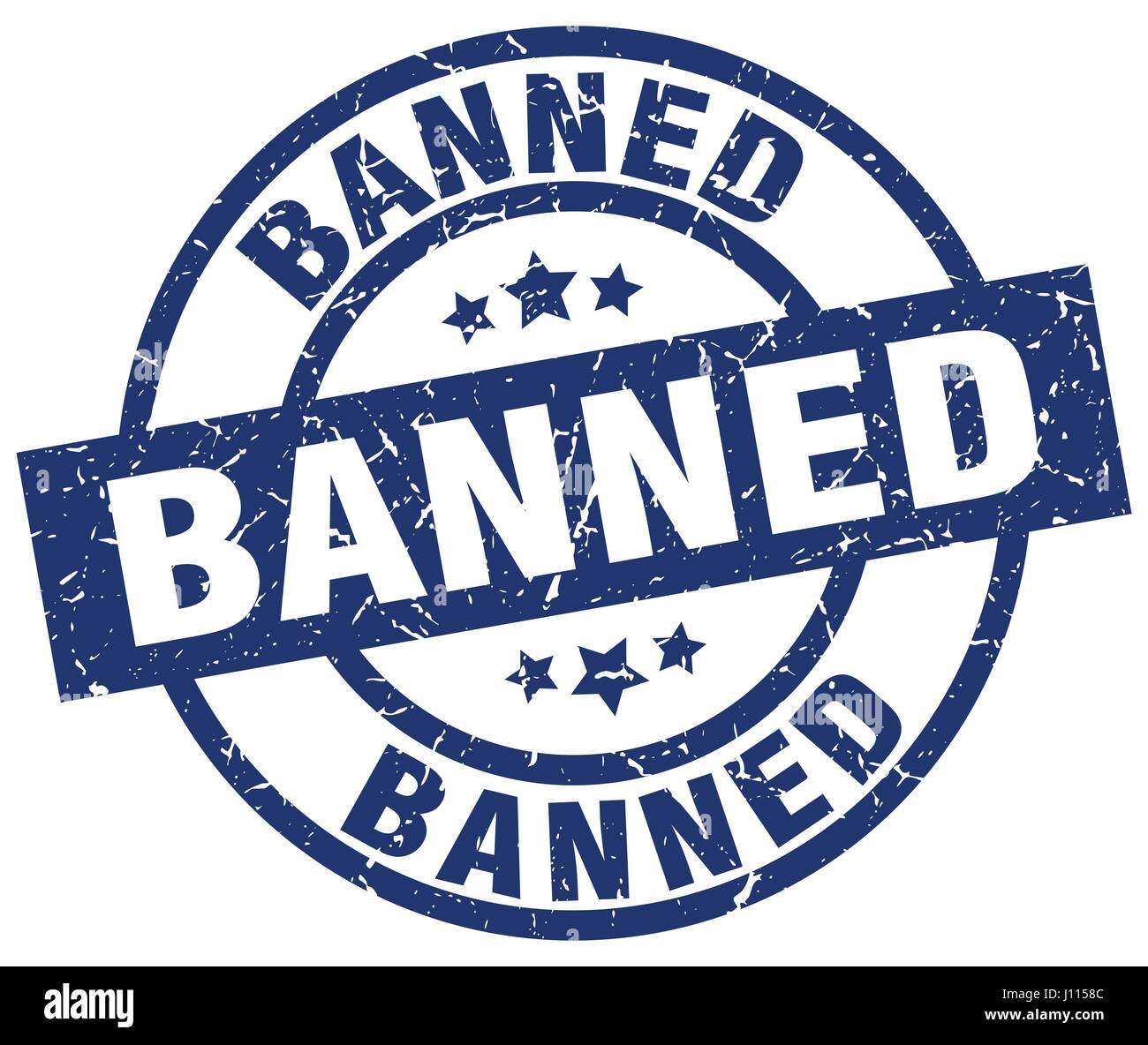 banned blue round grunge stamp Stock Vector Image & Art - Alamy