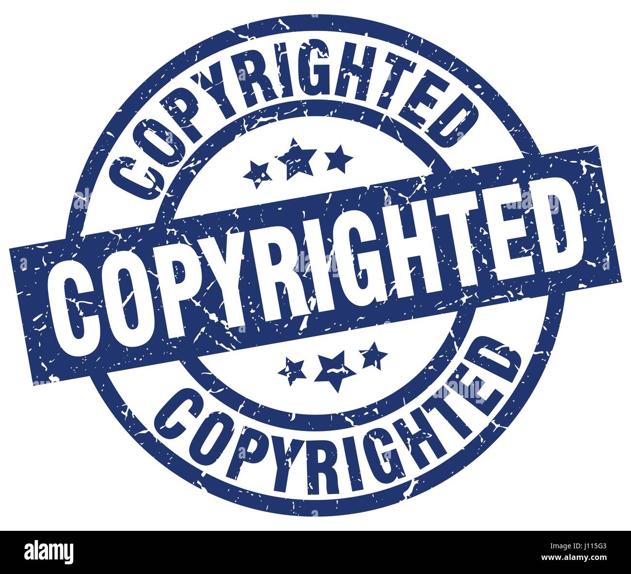 copyrighted blue round grunge stamp Stock Vector Image & Art - Alamy