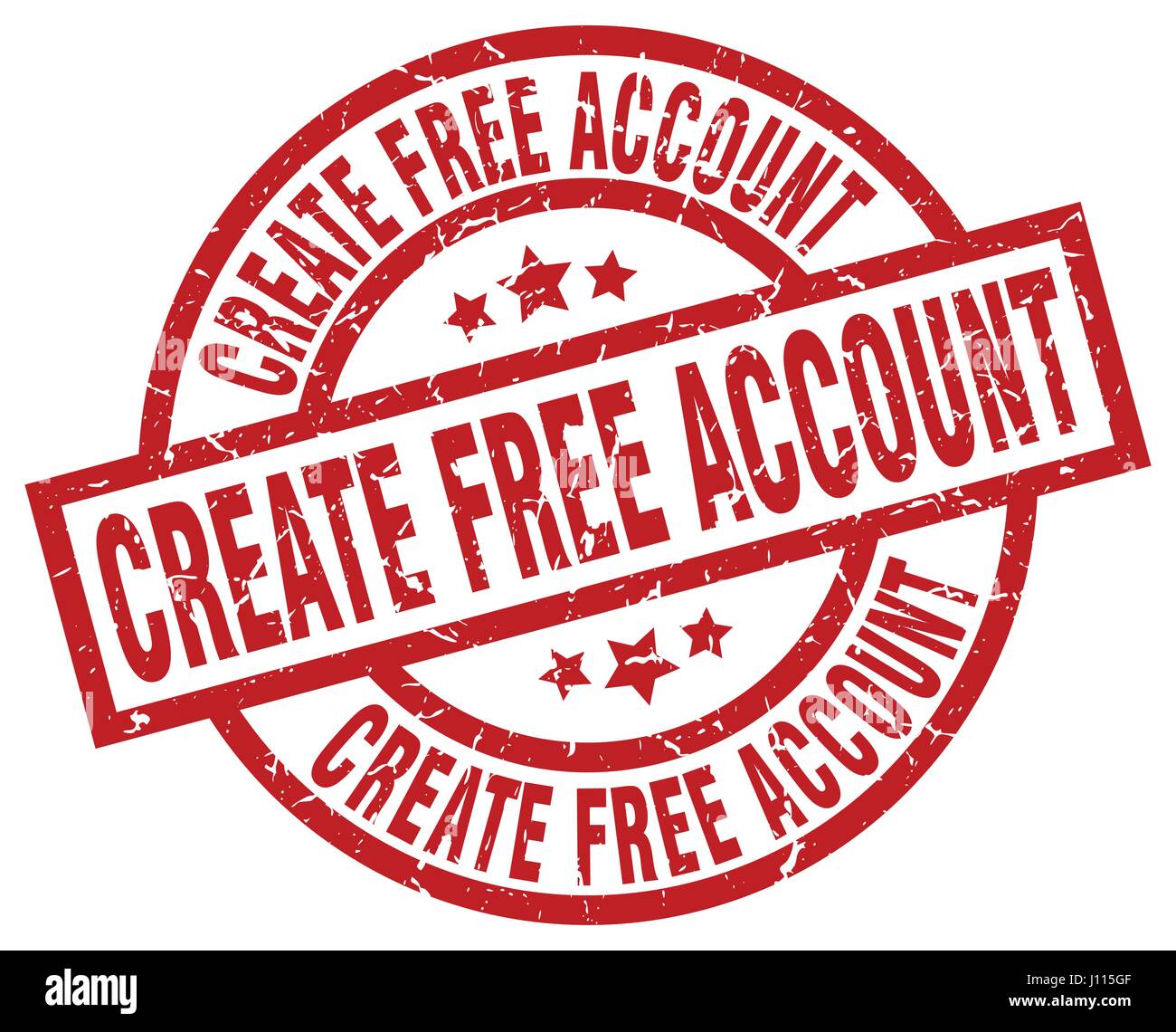 create free account round red grunge stamp Stock Vector Image & Art - Alamy